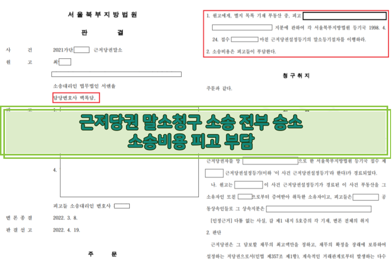성공사례 근저당권 말소청구 소송 승소근저당권자와 연락이 되지 않는 오래된 채무에 대하여 네이버 블로그