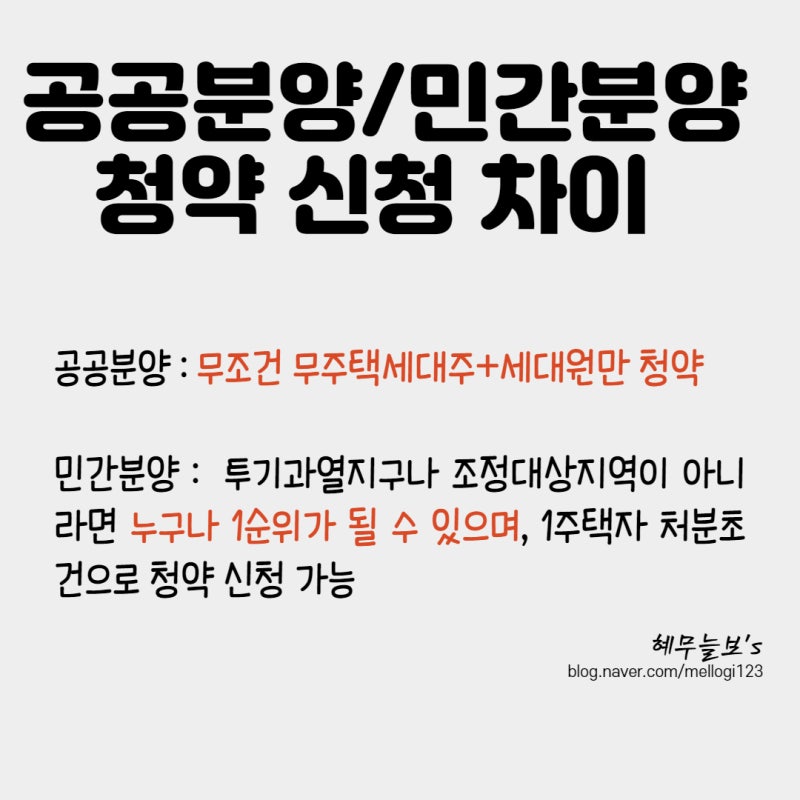공공분양 Vs 민간분양의 차이점 장단점 청약조건 총정리 네이버 블로그