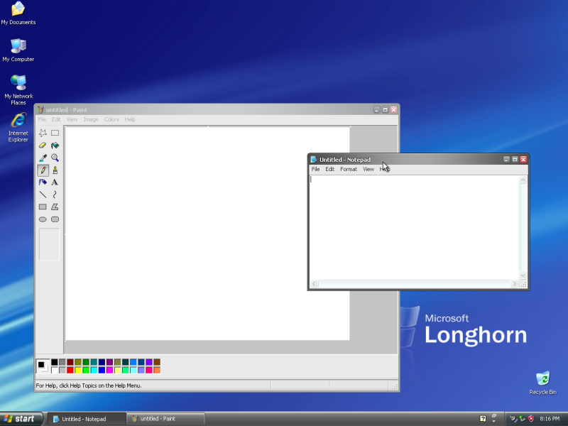 Microsoft Windows XP Professional (Longhorn Reimagined PP3) 5.1.2600 ...