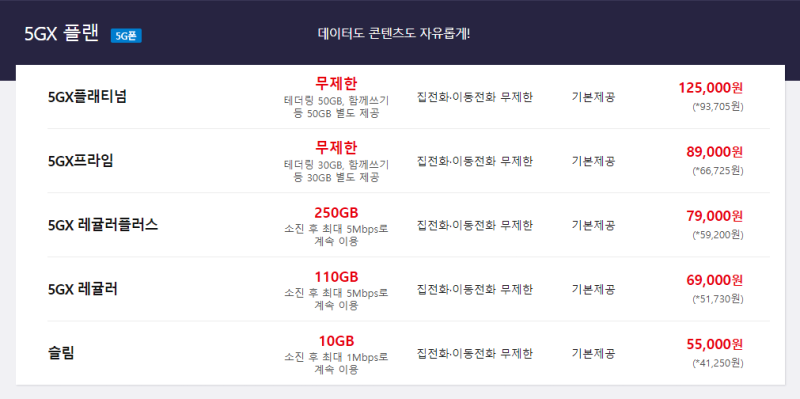 skt 5gx 레귤러 요금제 정보 파헤치기 : 네이버 블로그