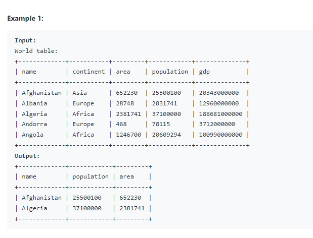 SQL 문제 1 - Big Countries LeetCode 595 : 네이버 블로그