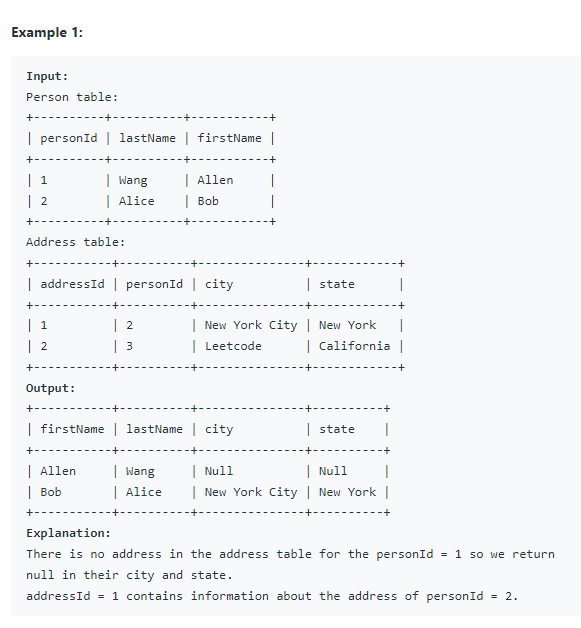 SQL 문제 5 - Combine Two Tables LeetCode 175 : 네이버 블로그
