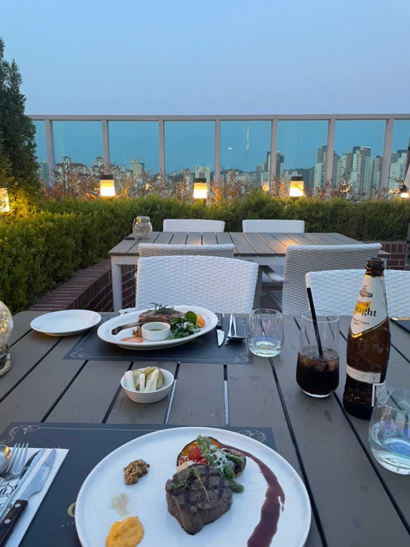 대구 수성구 양식당 시티뷰 루프탑에서 즐기는 디너 코스 레스토랑 수성못 스테이크 맛집 제노아 네이버 블로그