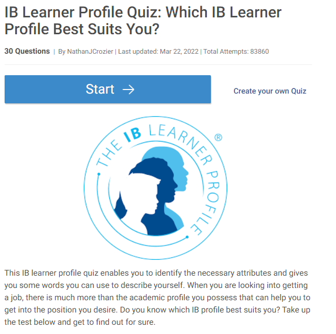 [IB Learner Profile test]IB 학습자상 테스트 : 네이버 블로그