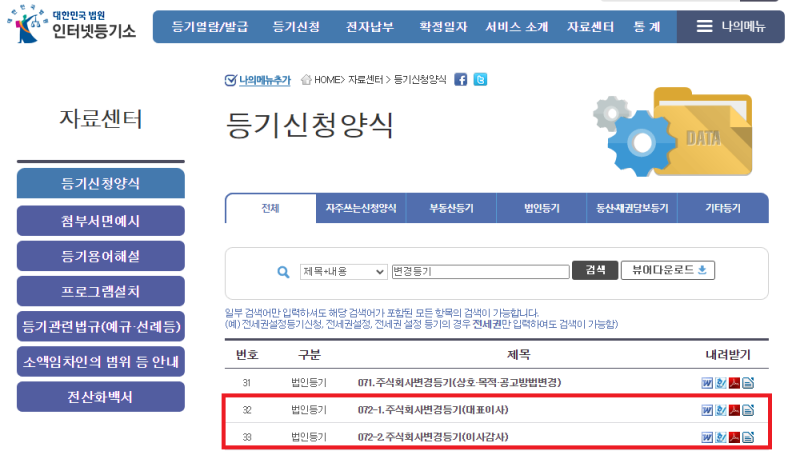 주식회사법인 법인 셀프등기 대표자 퇴임변경사내이사 중임변경 등 한눈에 알아보기 네이버 블로그