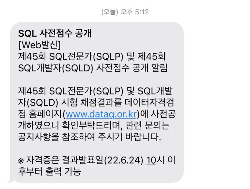 [자격증 공부] SQL개발자(SQLD) 테스트 사전점수 공개 (feat. 합격후기) : 네이버 블로그