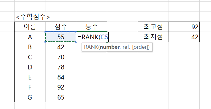엑셀 통계함수 사용법3 (LARGE, SMALL, RANK 함수) : 네이버 블로그