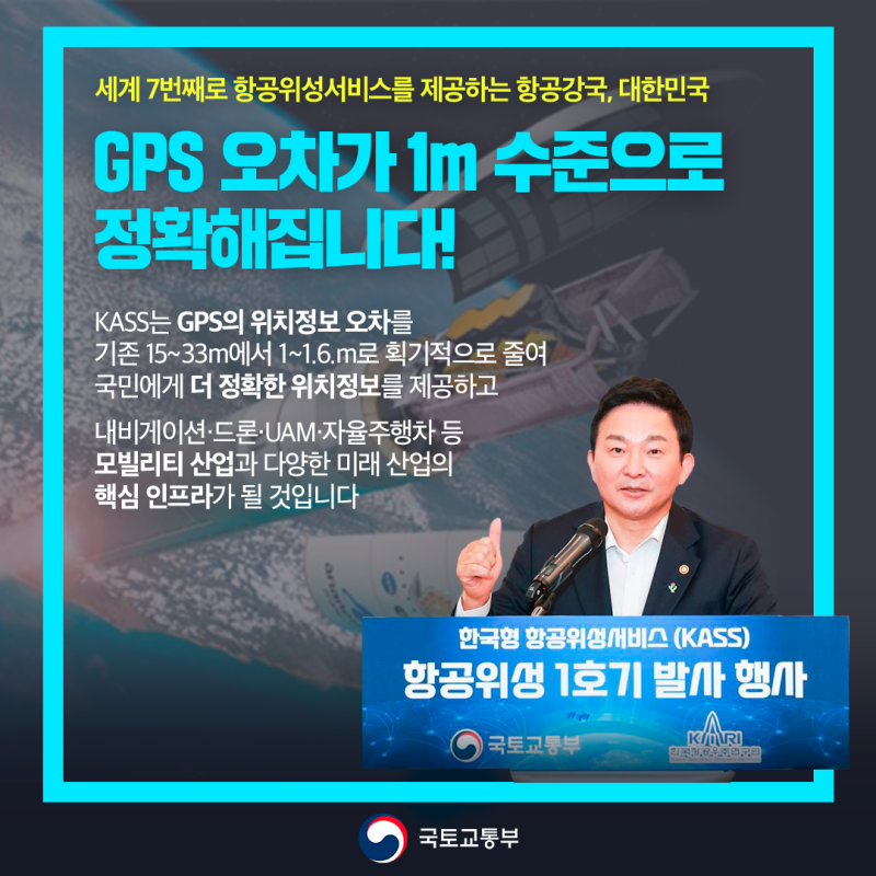 GPS오차 1m수준으로 정확해진다. 항공위성서비스(KASS) 항공위성 1호기 발사 성공! : 네이버 블로그