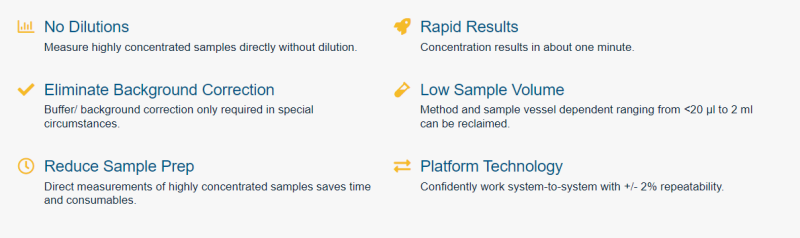 정제 공정에서의 단백질 농도 측정 할때 UV spectrophotometer보다는 CTech™ SoloVPE® System이 ...