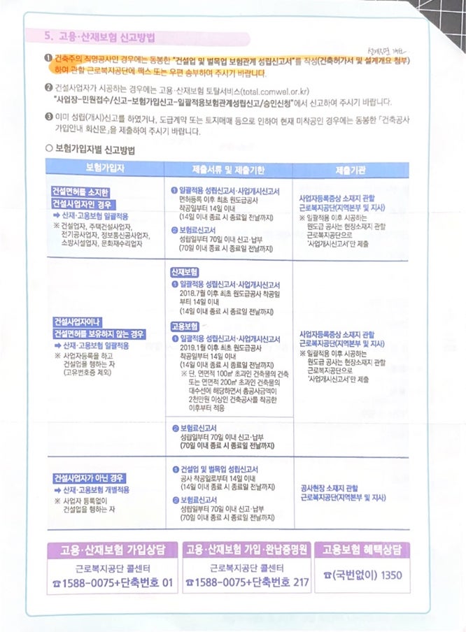 직영 건설공사 고용산재 가입방법근로복지공단 첨부서류 네이버 블로그