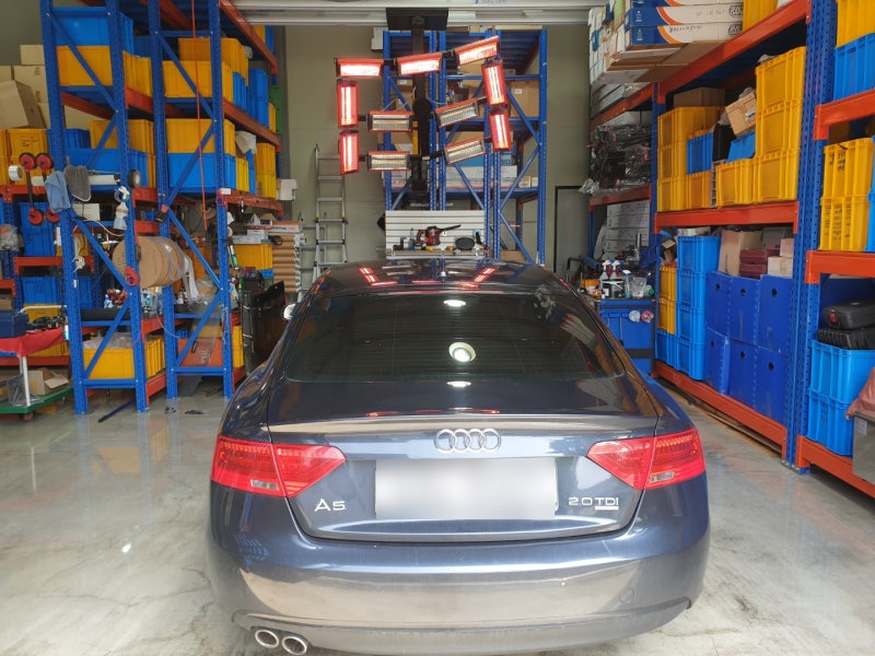 아우디 A5 앞유리교체 돌빵칩 크랙으로 Audi A5 Sportback 전면유리교체 및 글라스틴트 선셋 열차단썬팅 설치과정과