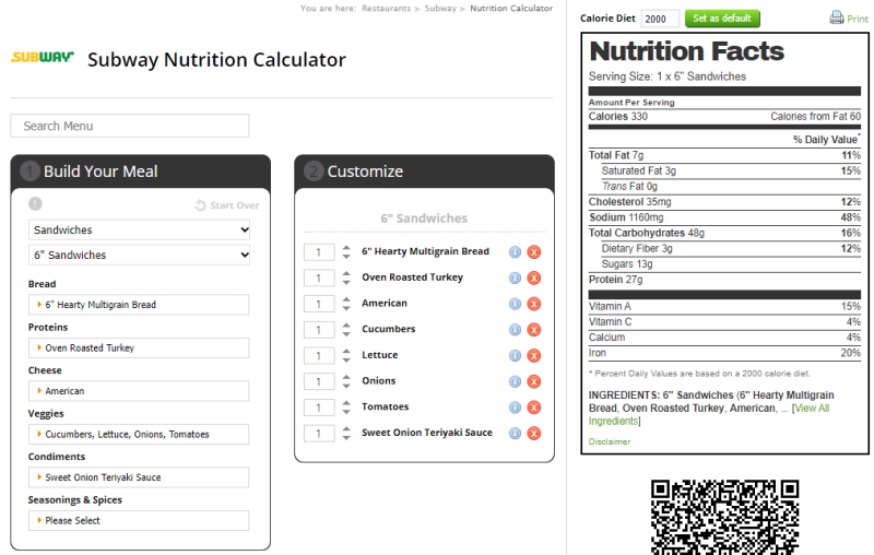 서브웨이 샌드위치 다이어트 할때 칼로리 계산하는 법 (칼로리계산기) : 네이버 블로그