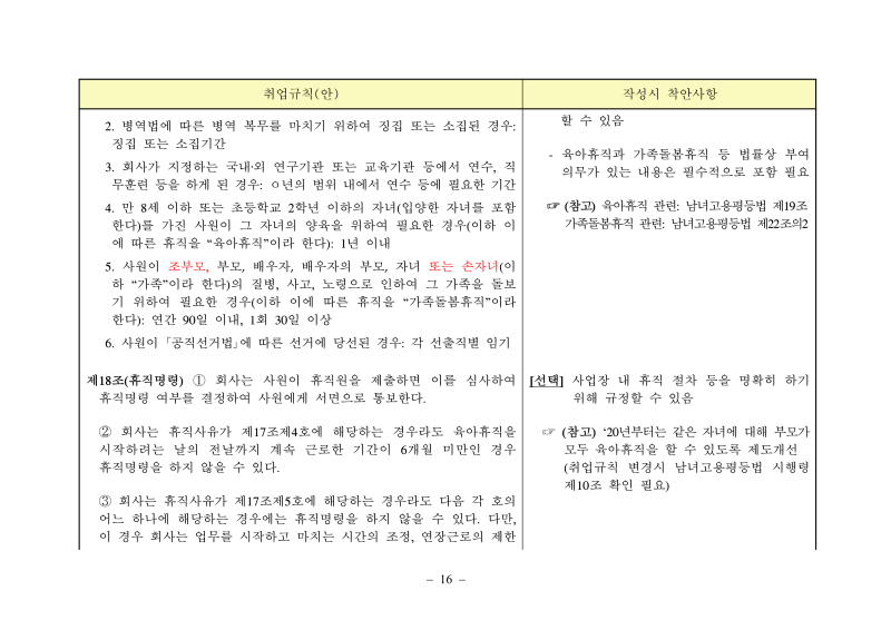 2022년 표준취업규칙 안내 2022 취업규칙 양식 노무법인 테헤란 네이버 블로그