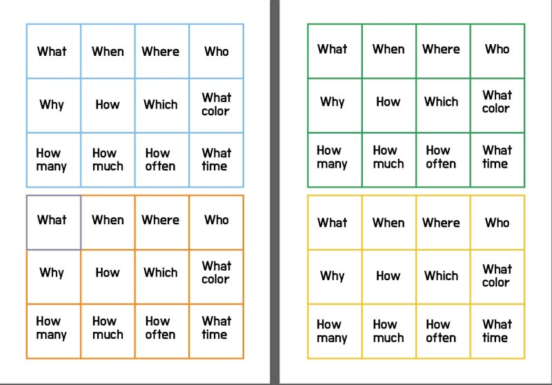 Wh- question card game : 네이버 블로그