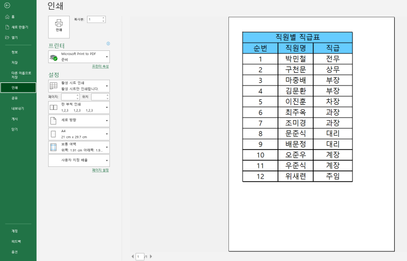 각종문서 꿀tip 10 엑셀 부분 인쇄 엑셀 인쇄 크기 조절확대 인쇄 영역 인쇄 인쇄 설정 네이버 블로그