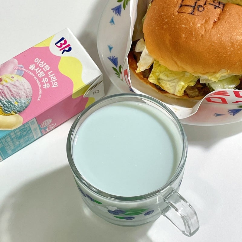 편의점 신상 배스킨라빈스 이상한 나라의 솜사탕 우유 내돈내산 후기/ 멸균우유 : 네이버 블로그