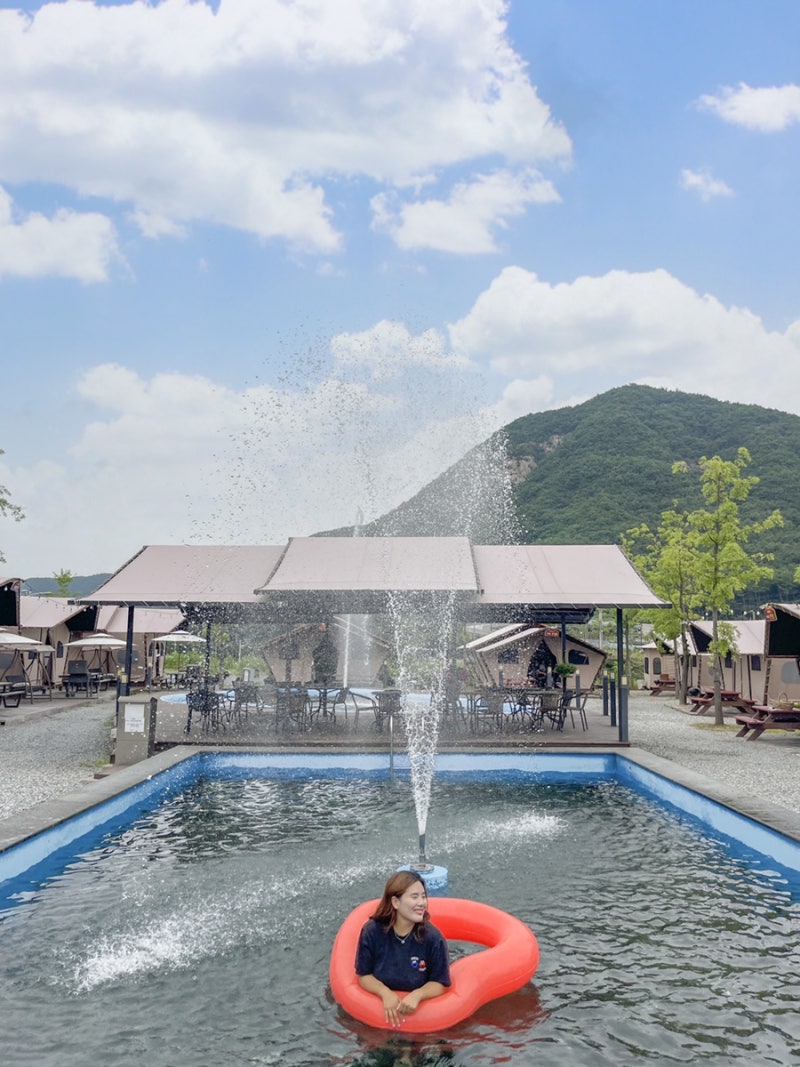 대전 근교 감성 글램핑 충남 공주 계룡산 계곡 수영장 물놀이 펜션 동학사 파크오브드림 네이버 블로그