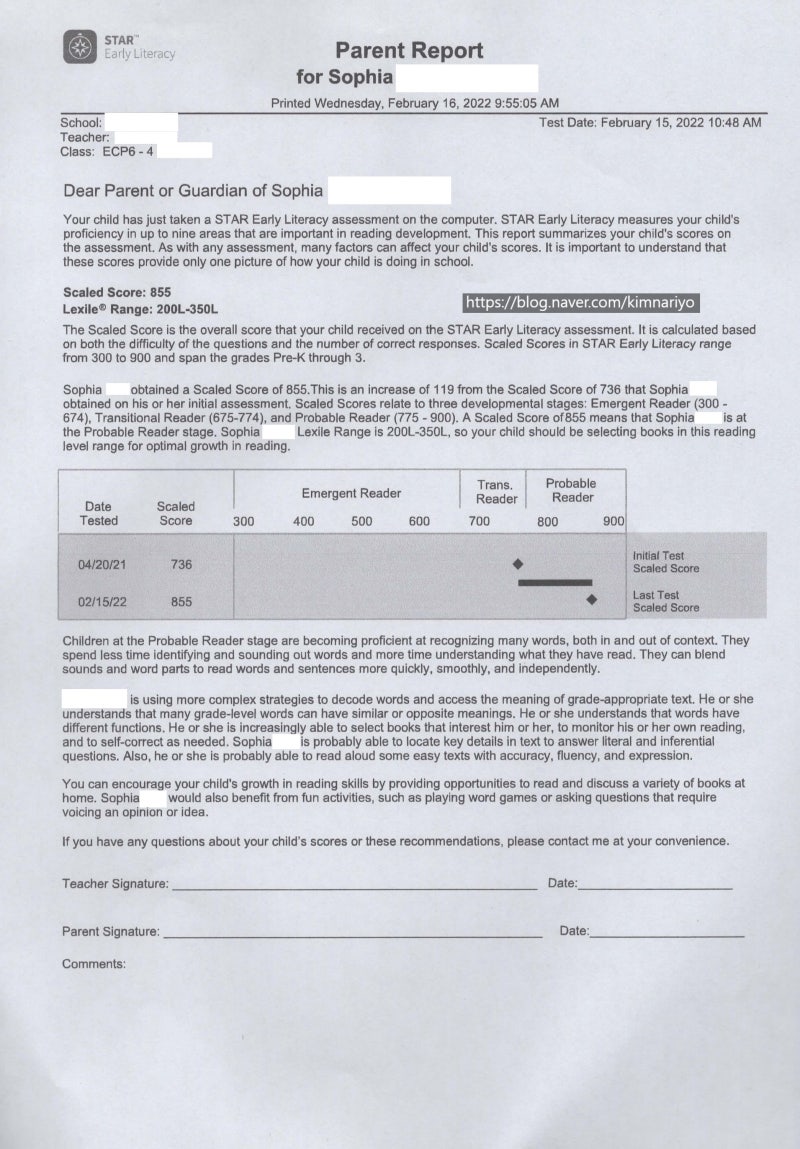 6세) SEL점수 1년치 기록 - ECP6/ 폴리 : 네이버 블로그