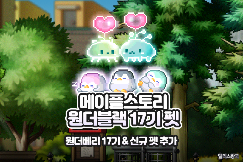 메이플 원더베리 펫 메이플스토리 원더블랙 17기 꾸벅꾸벅 아기펭귄세트 큰작은돌의정령 펫 추가 네이버 블로그