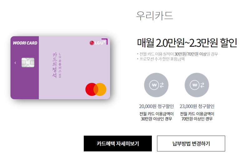 Lg 유플러스 알뜰모바일유알모 로 옮기기 ③ 제휴카드 우리카드 Lg유플러스 카드의정석Ⅱ 네이버 블로그