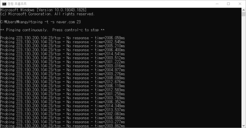 tcping 특정 포트 점검하기 : 네이버 블로그