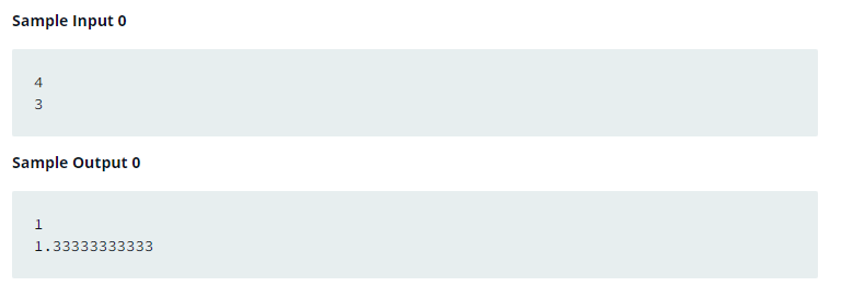 Python HackerRank 문제 4 - Python: Division : 네이버 블로그