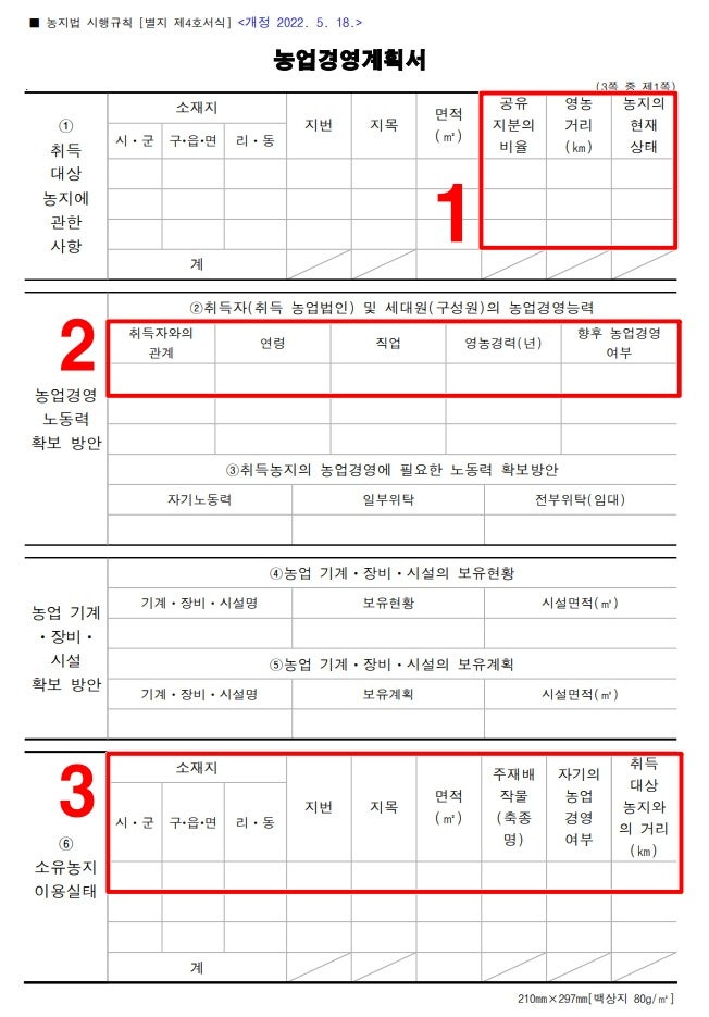 최신개정 양식다운 농업경영계획서 이거 제대로 적어야 합니다 네이버 블로그
