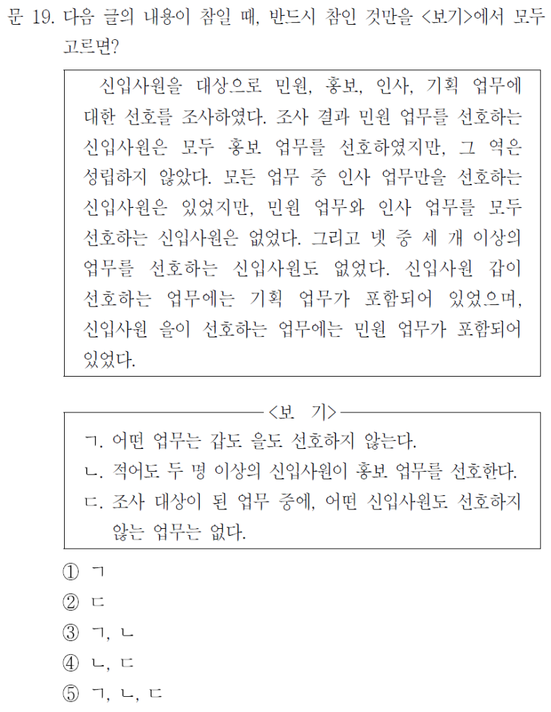 민경채민간경력자7급 국가직 Psat 기출문제 해설 2022년 언어논리 19번 네이버 블로그
