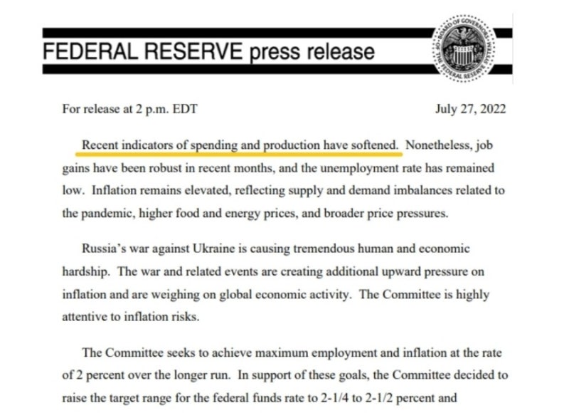 미 연준 7월 FOMC 기준금리 75bp 인상 - 기자회견 내용 및 미국의 기준금리만 밴드인 이유 : 네이버 블로그