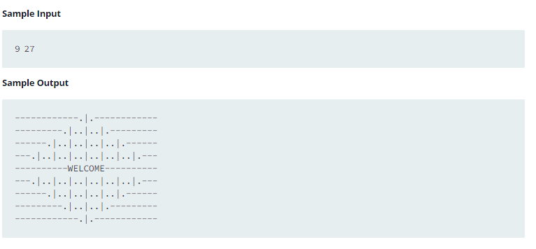 Python HackerRank 문제 19 - Designer Door Mat : 네이버 블로그