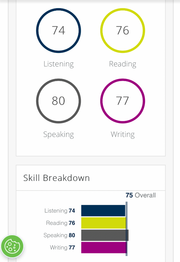 [PTE 이치 65 이상합격] Overall 75 L 74 R 76 S 80 W 77 : 네이버 블로그