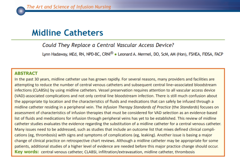 (저널 리뷰) 미드라인 카테터/ Midline Catheters는 Central VAD를 대체할 수 있을까? : 네이버 블로그