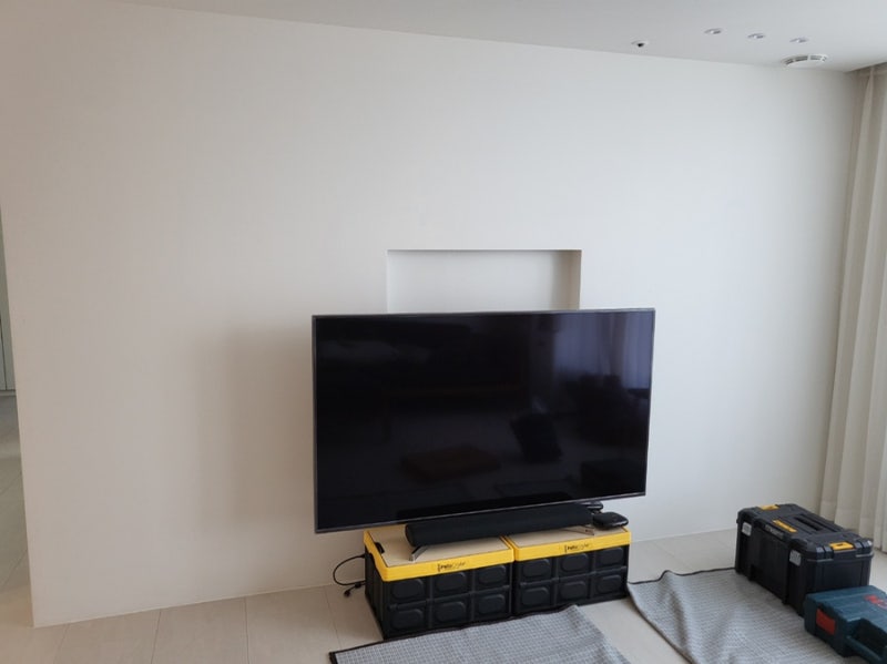 85인치 삼성더프레임 벽걸이tv 반매립시공방법 벽걸이티비 매립 반매립 비교 Tv반매립매립박스 네이버 블로그