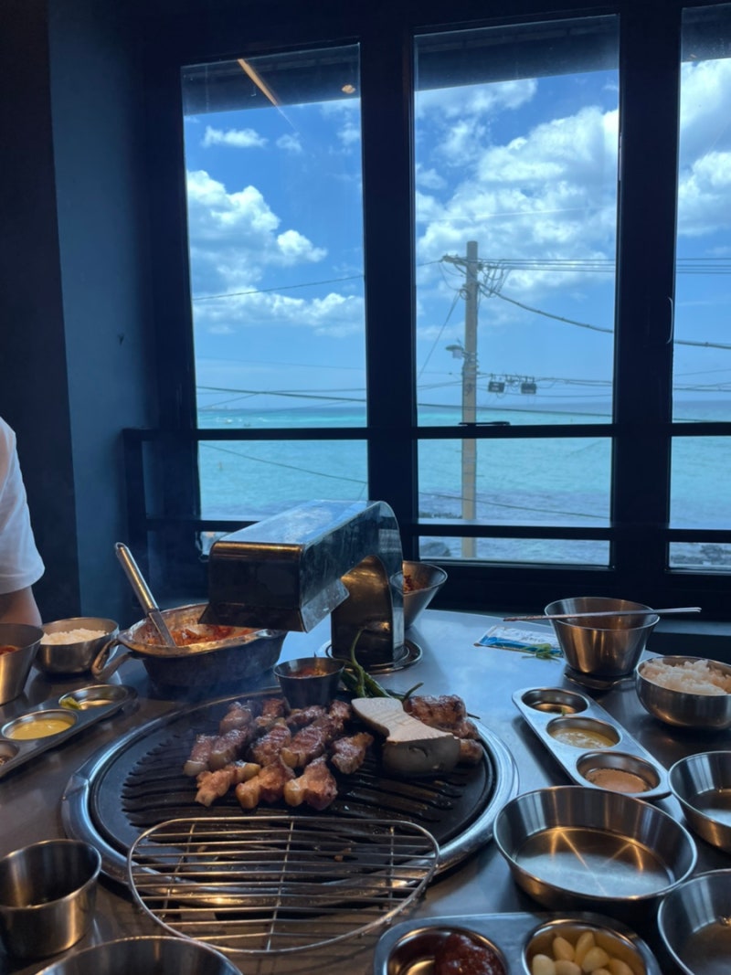 협재 해수욕장 흑돼지 맛집 제주 별돈별 협재해변점 고기먹고 바로 물놀이 네이버 블로그