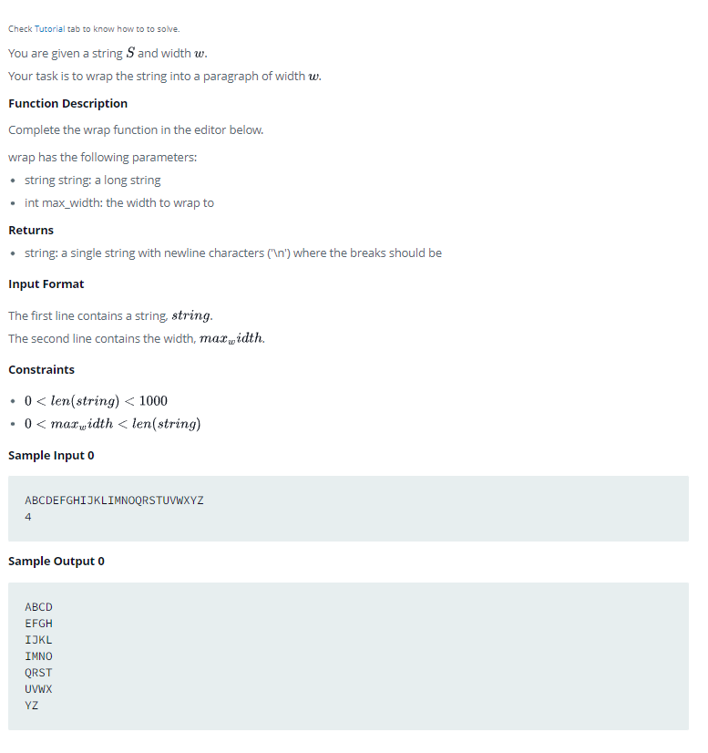 Python HackerRank 문제 21 - Text Wrap : 네이버 블로그