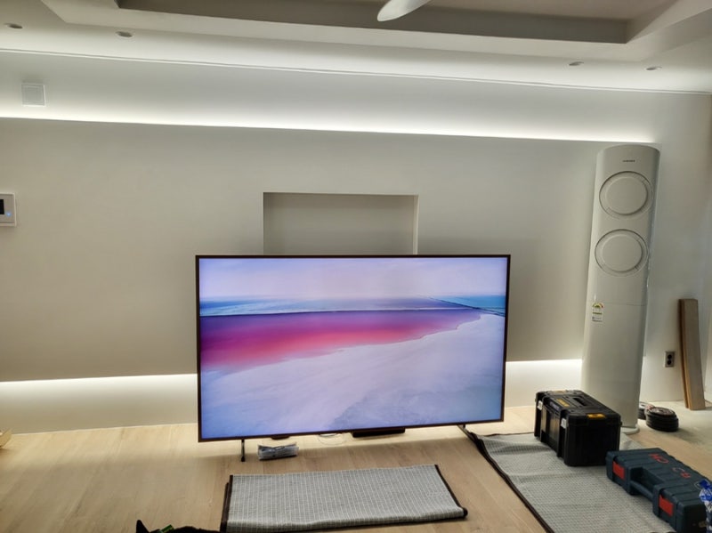 85인치 삼성더프레임 벽걸이tv 반매립시공방법 벽걸이티비 매립 반매립 비교 Tv반매립매립박스 네이버 블로그