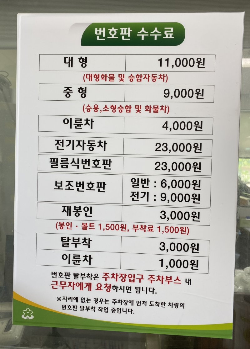 신형 필름 번호판 불량 무상교체방법 청구방법 타지역 차량등록사업소방문 네이버 블로그