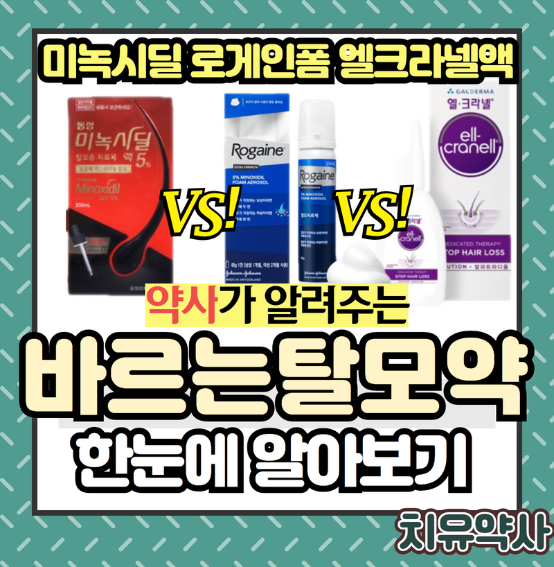 약사가 알려주는 바르는 탈모약 비교 총정리 네이버 블로그
