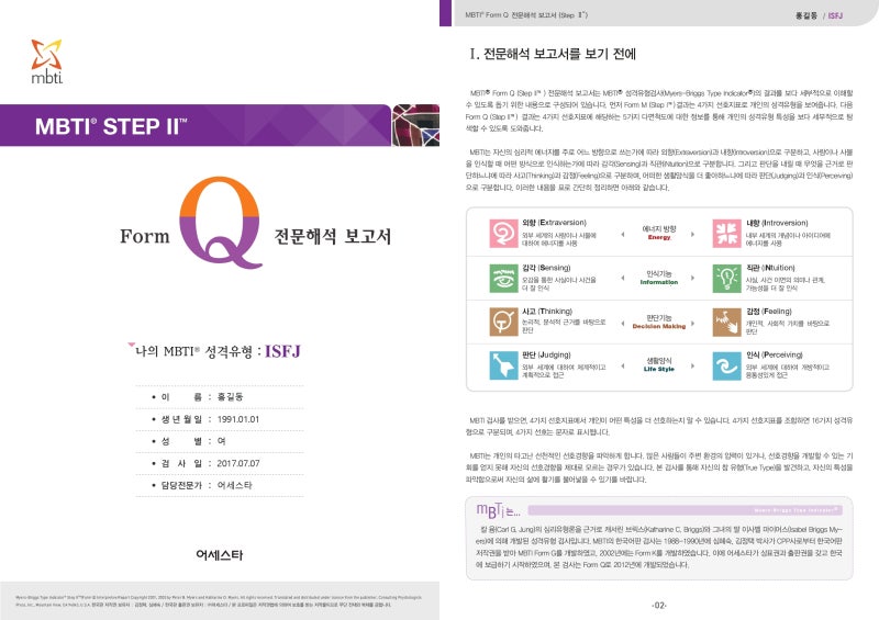 MBTI 정식 검사: Form M과 Form Q의 차이점 : 네이버 블로그