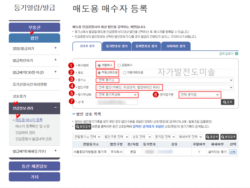 [셀프등기 부록] 법인인감증명서 매수자목록 사전입력확인서 Ft 발급방법 네이버 블로그