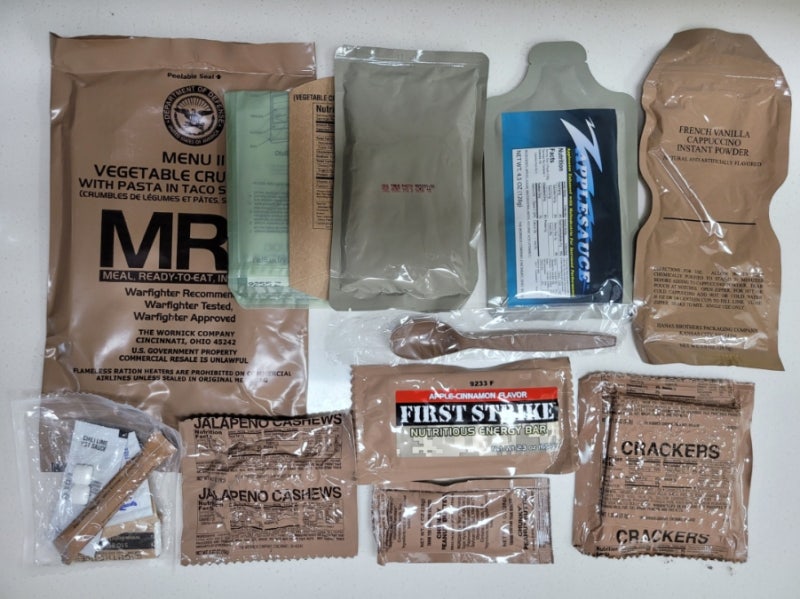 MRE No.11 - Vegetable crumbles with pasta in taco style sauce : 네이버 블로그