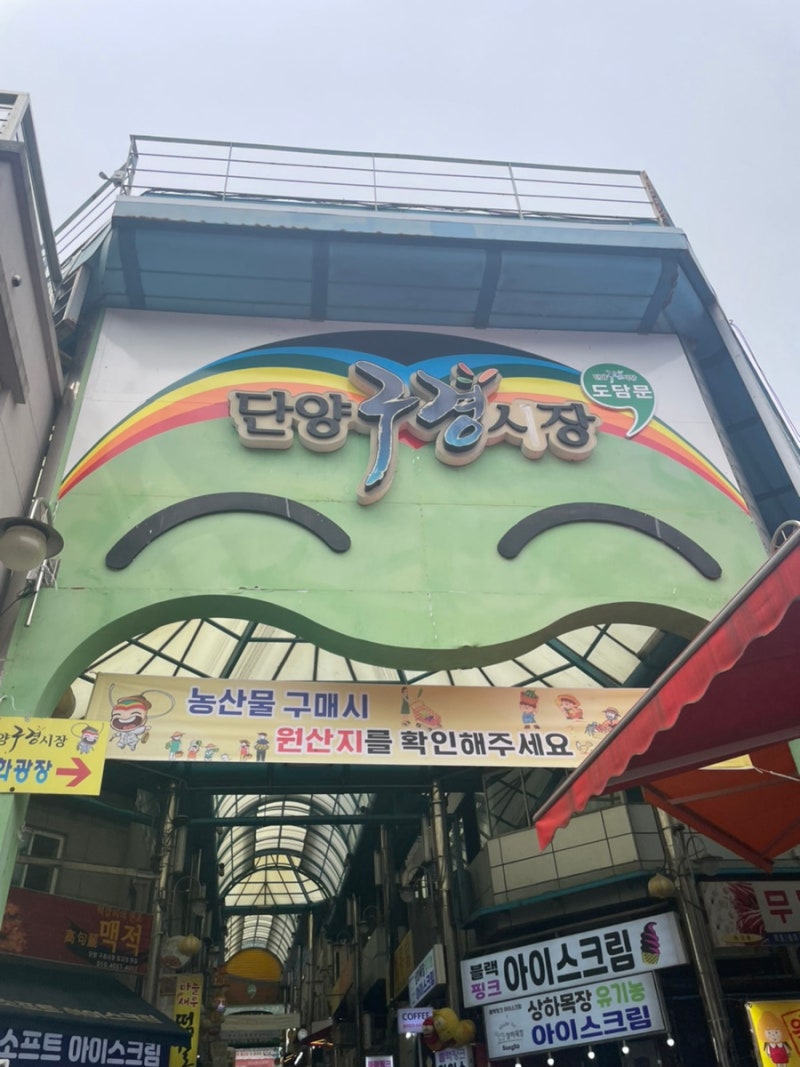 단양 단양 구경시장 먹거리 맛집 주차장오성 통닭 단빵제빵소 블랙핑크 아이스크림 단양 토종마늘순대 맛도리마늘부각