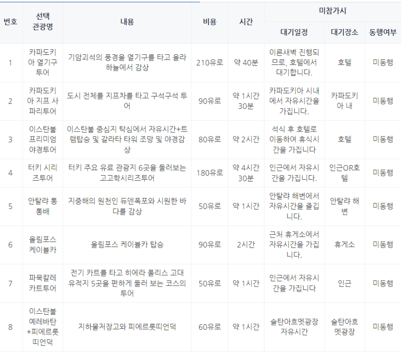 터키 튀르키예 쇼핑리스트 패키지여행 선택관광 환전 유심 로밍 네이버 블로그