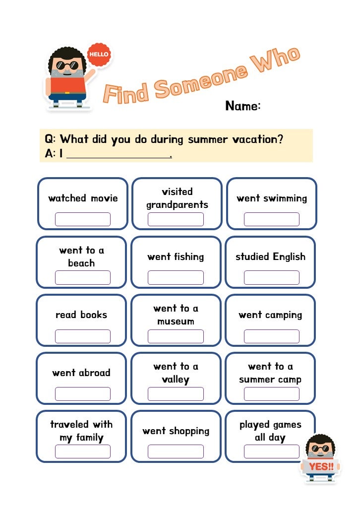 개학 후 첫 영어수업 활동(4 Corners Game, Find Someone Who?) : 네이버 블로그