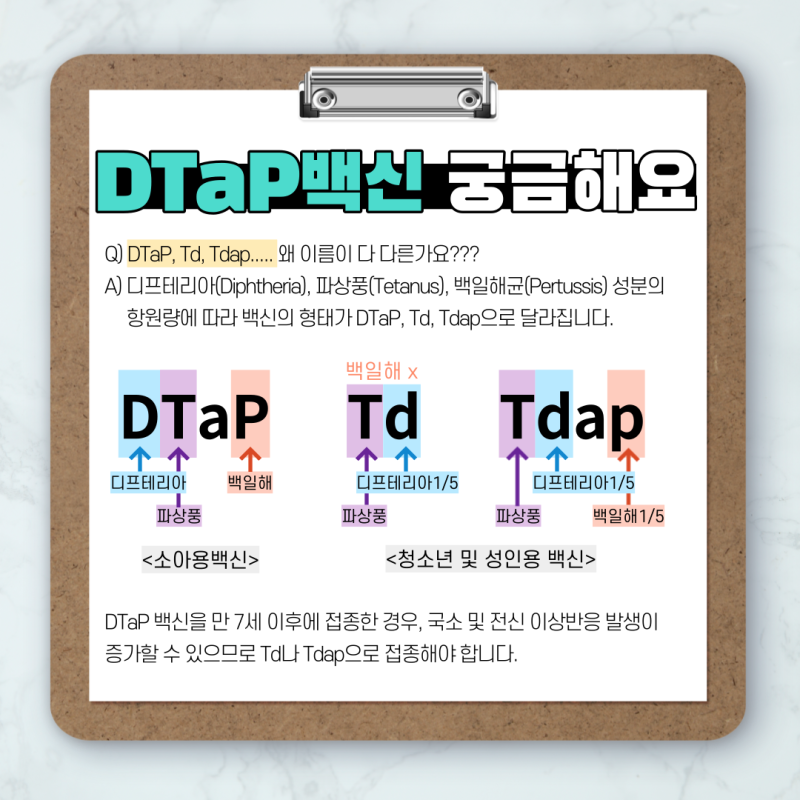 어린이 예방접종 Dtap Td Tdap 차이점 완전정복 네이버 블로그