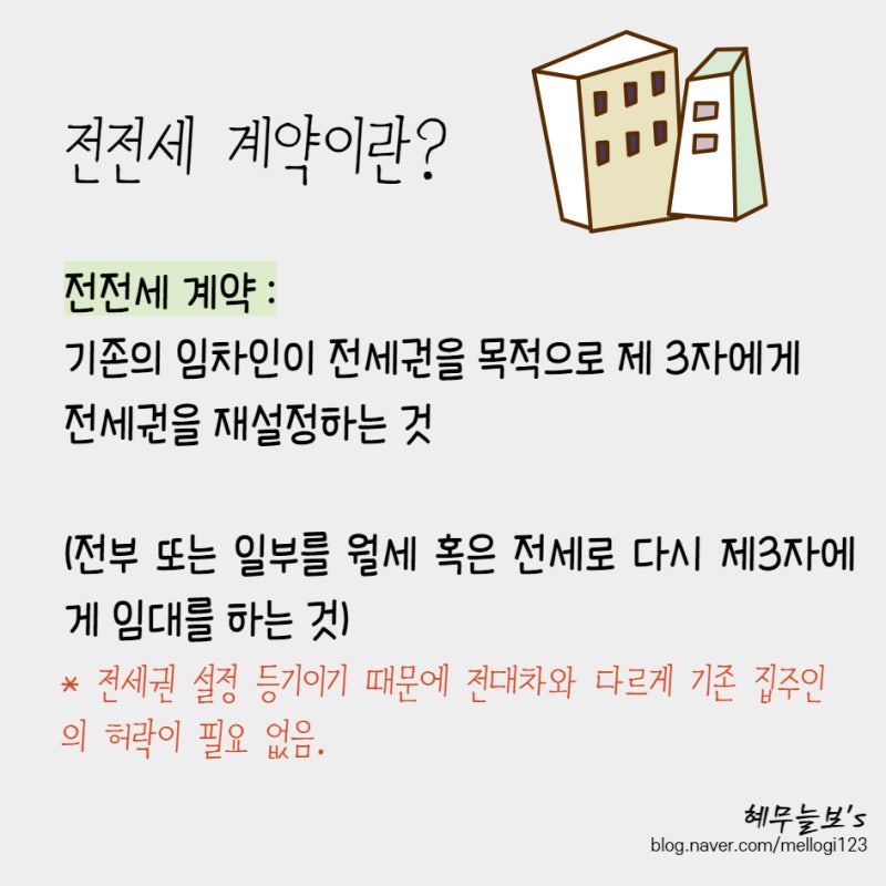 전대차계약 유의사항 정리 전전세 계약과의 차이점은 네이버 블로그