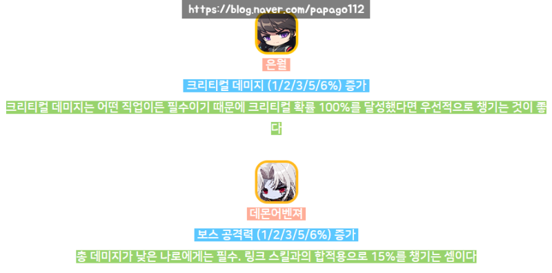 메이플스토리 나이트로드 공략 스킬트리 하이퍼 링크 어빌리티 유니온 네이버 블로그