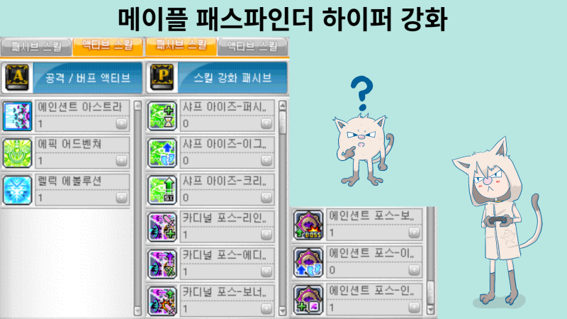 메이플스토리 패스파인더 스킬트리 어빌리티 하이퍼 코어 강화 코강 네이버 블로그