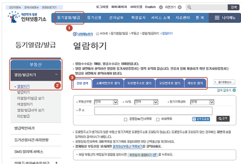 대법원 인터넷등기소를 이용한 부동산등기부등본 열람 발급 네이버 블로그