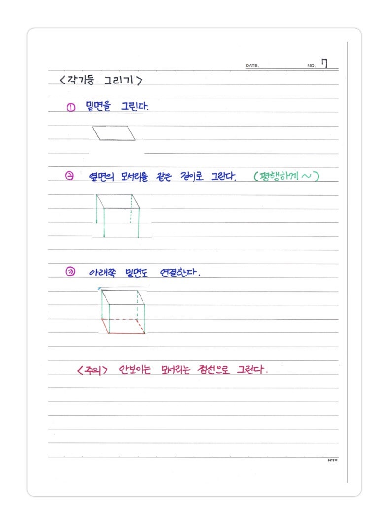 초등수학 개념정리 노트필기 6학년 1학기 2단원 각기둥과 각뿔 네이버 블로그